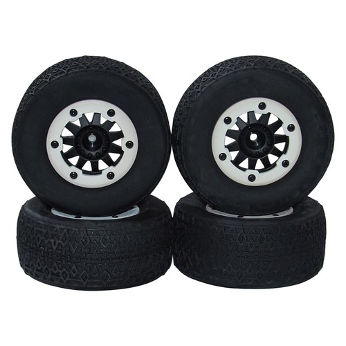 4pcs 1/10 RC Short Course Tire & Wheel Slash Traxxas 4x4 HPI Bead-Lock ...