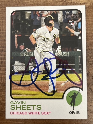 GAVIN SHEETS Signed 2022 Topps Heritage Baseball Card 181 Chicago White ...
