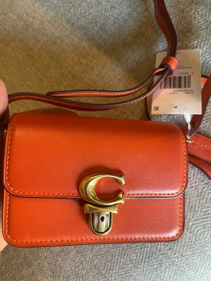 Coach Studio 12 Micro Mini Glovetanned Leather Crossbody Sun Orange NWT ...