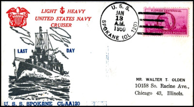 USS Spokane Navy Cruiser USA 1950 United States CLAA120 Last Day of ...