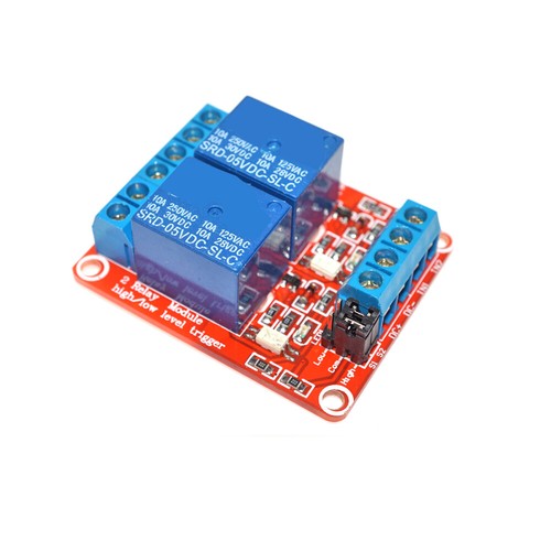 Module Card Relay 2 Channels 5V Dc 220V 250V AC 10A Arduino Shield LED ...