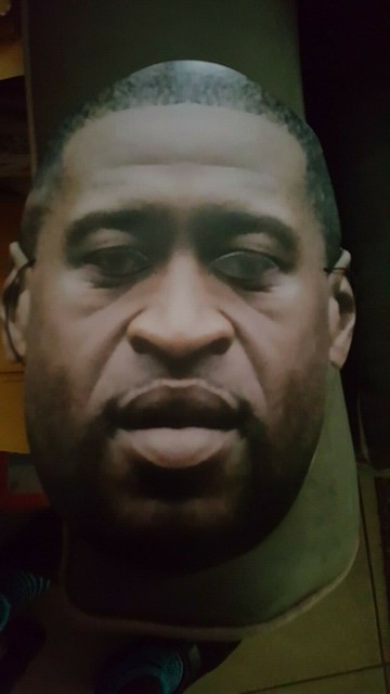 2-George Floyd Face New 2D Card Mask 29cm-21cm With String For Wear Or ...