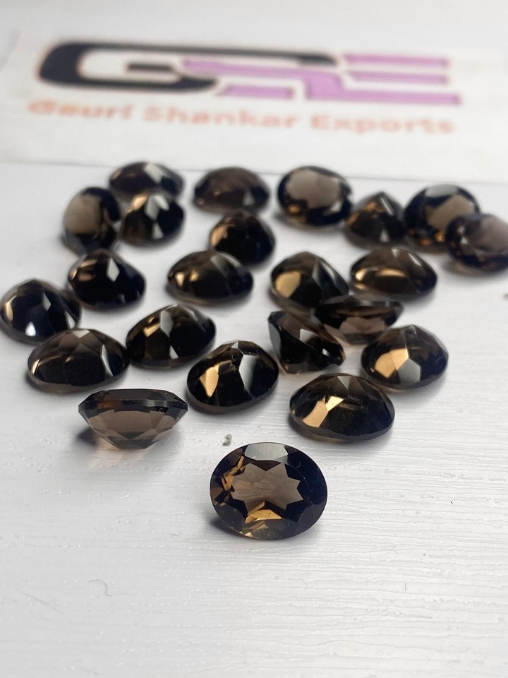Smoky Quartz Faceted Oval Cut Loose Gemstone 11x9 MM Natural Calibrated ...
