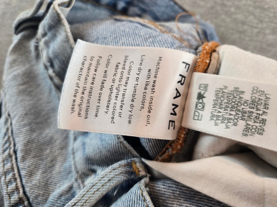 Frame X Jordan Barrett Jeans Womens 27x26 Blue Distressed Fray Blame ...