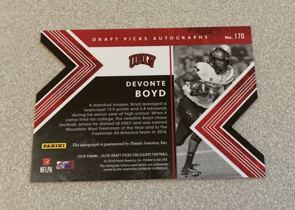 2018 Panini Elite Draft RC Die Cut Auto #170 Devonte Boyd UNLV 4/25 | eBay
