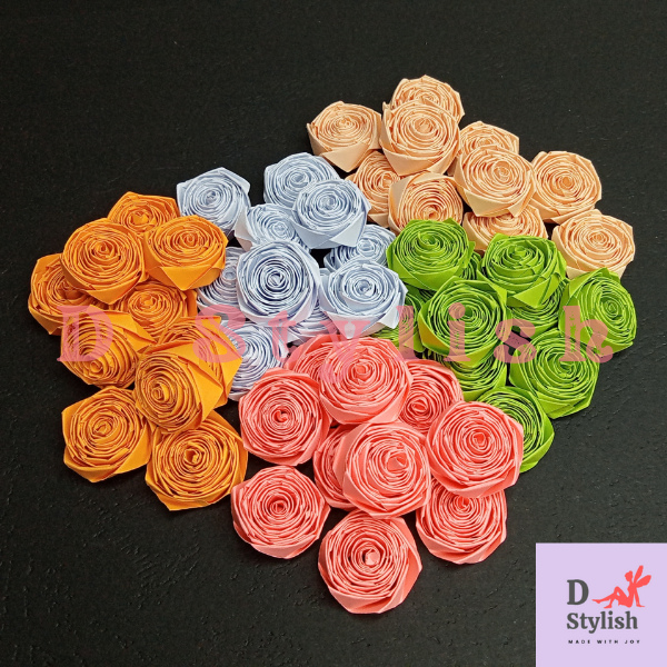 Paper quilling Rose flowers for DIY craft cards wed deco 25/50Lot Free ...