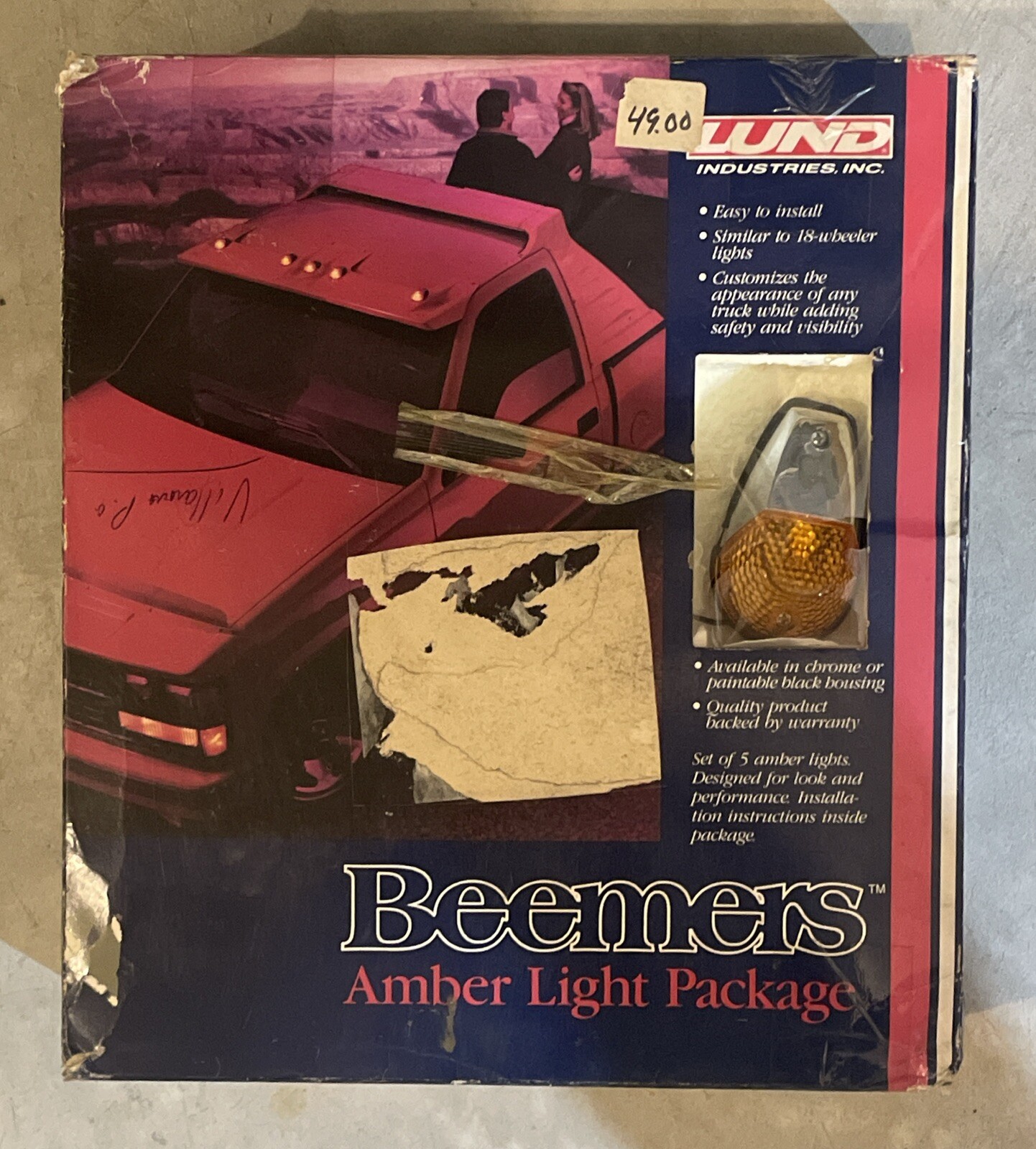 Vintage Lund Beemers Amber Lights Package, Mounts On Top of Truck NOS ...