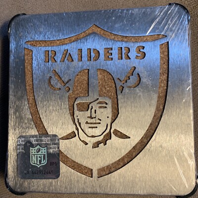 Stainless Steel Coasters - set of 4 - Raiders NFL | eBay