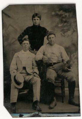 1870's Baseball Tintype Photo, 006, 3 players in uniform, Extremely ...