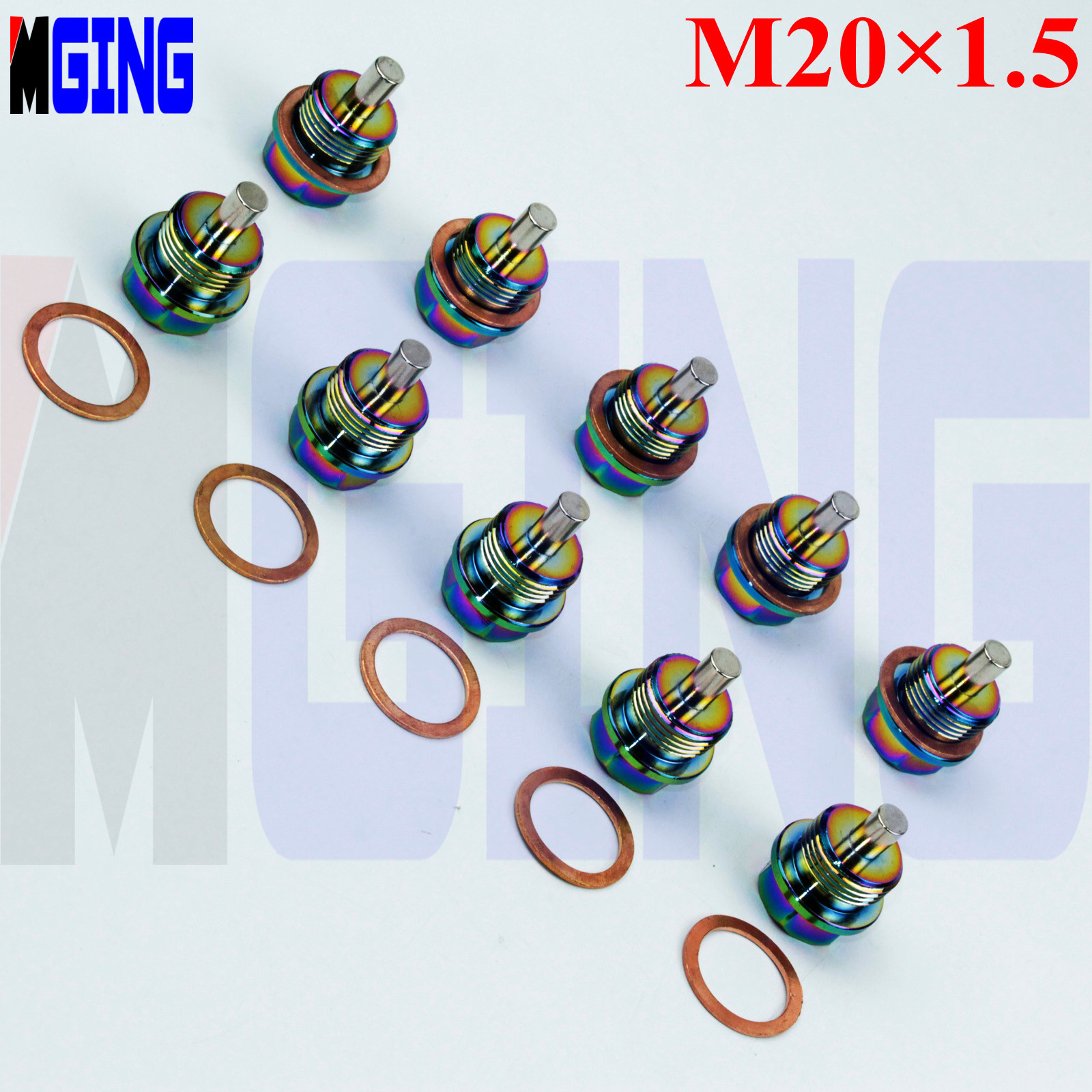 M20X1.5 Engine Magnetic Oil Pan Drain Plug Bolt Kit Cover Crush Washer ...
