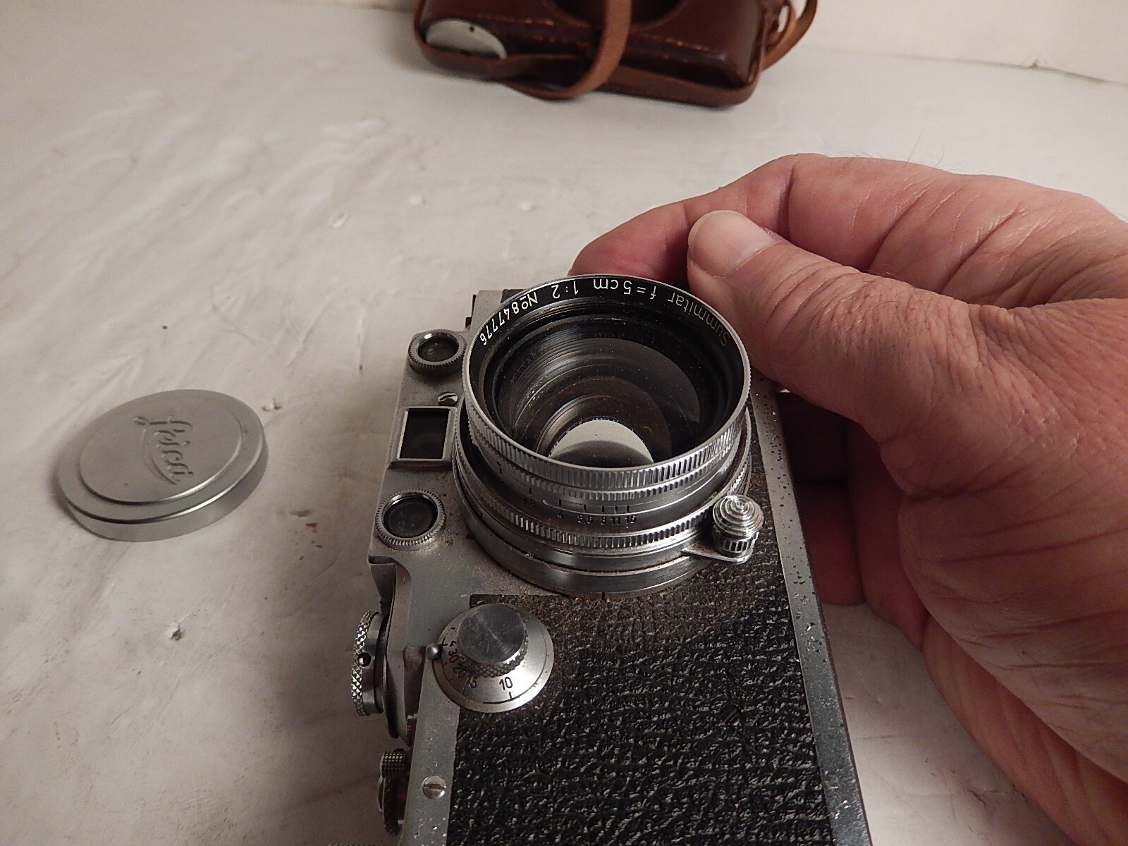 Vintage 1950 Leica IIIc IIIf? 35mm Rangefinder Film Camera & Summitar ...