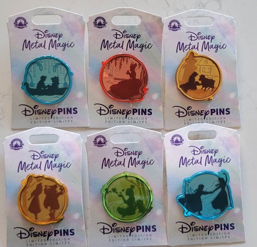 Disney Metal Magic 6 Pin Set LE 2500 Princess Ariel Tiana Jasmine ...