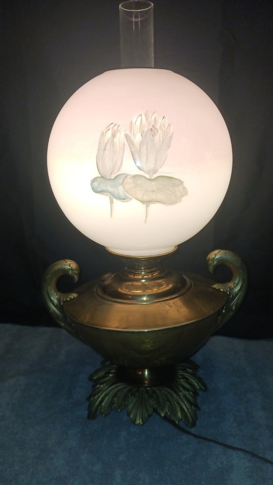 RARE Victorian Figural Bird Gone With The Wind Lamp Pittsburgh Brass ...