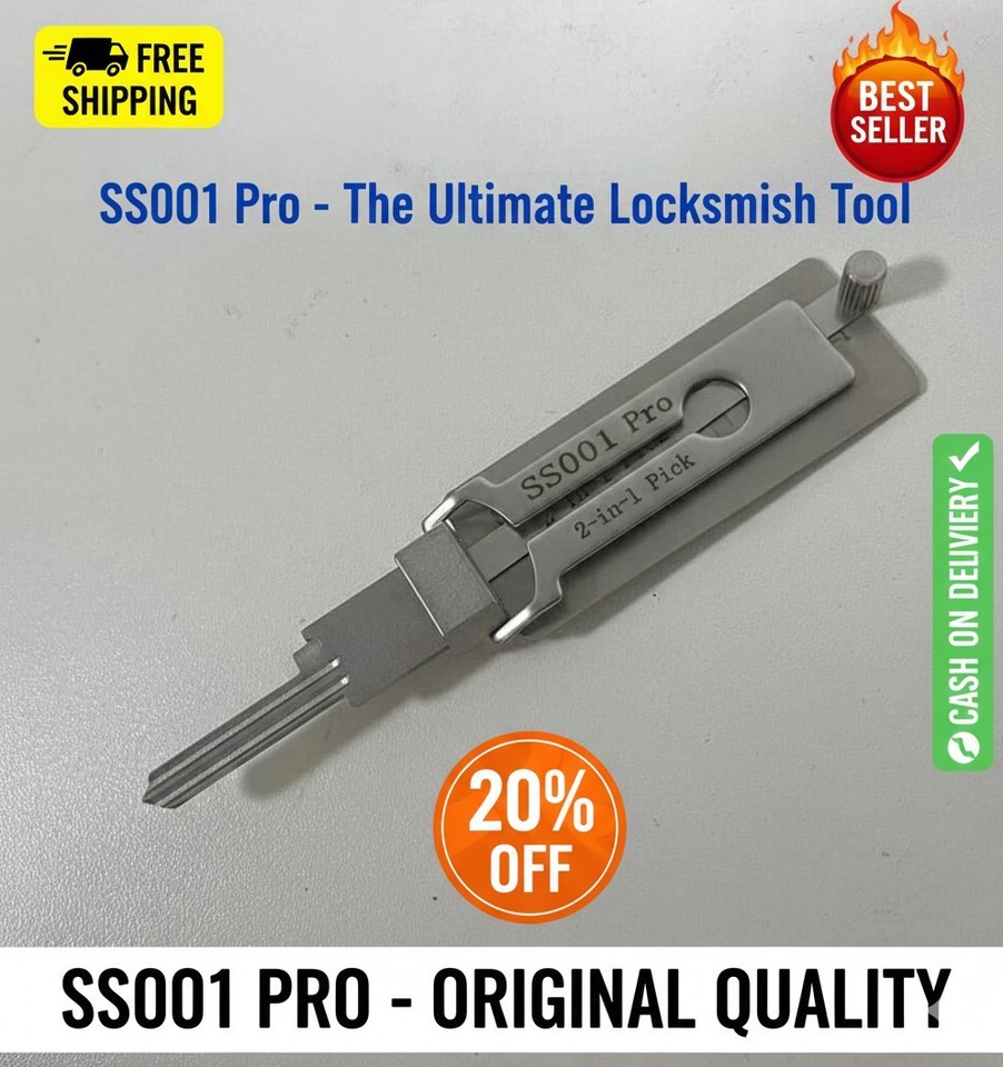 2-in-1 SS001 Key Decoder & Hook Tool — Precision Stainless Steel Key ...