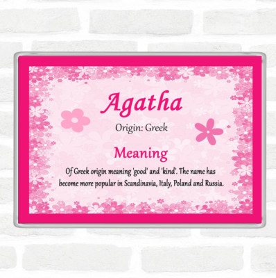 Agatha Name Meaning Jumbo Fridge Magnet Pink | eBay UK
