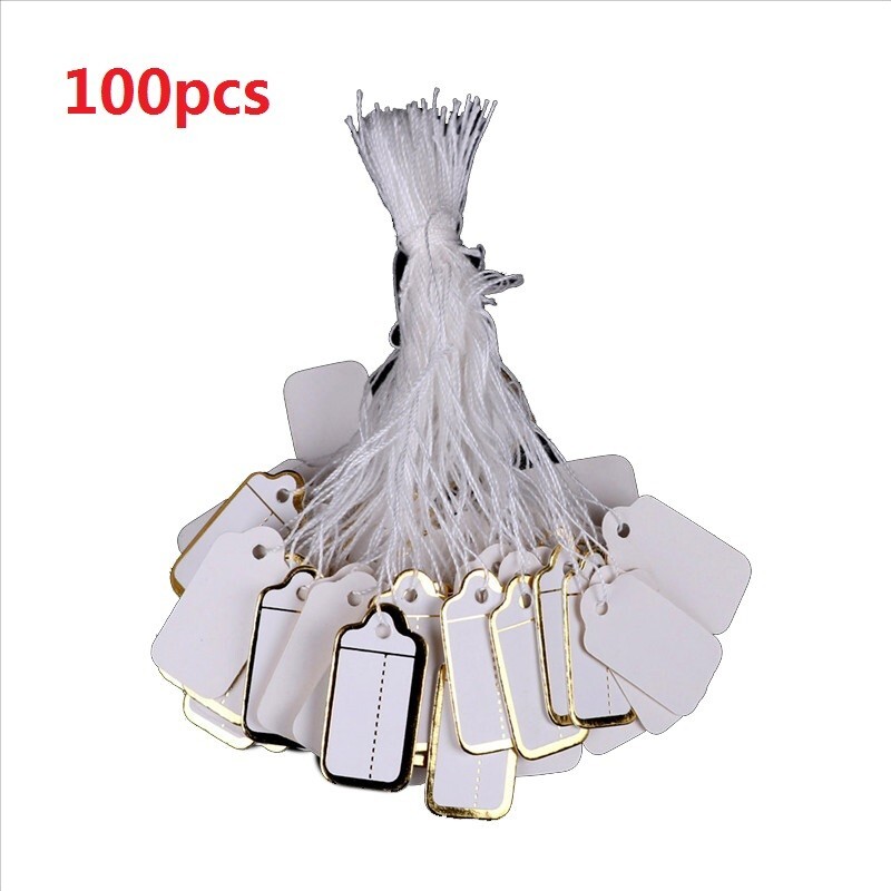 Blank Gold/Silver Labels for Writable Jewelry Lanyard Price Tags 500/ ...