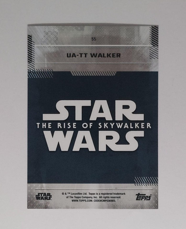 2019 Topps Star Wars Rise of Skywalker #55 Blue Parallel UA-TT Walker ...