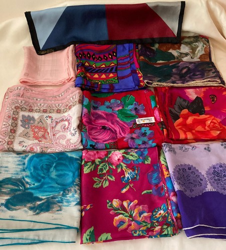 READ * 100% Silk Scarf Handkerchief Wrap Floral Art Baroque Designer ...