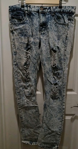 Thrillnation Distressed Acid Wash Jeans Mens 34 | eBay