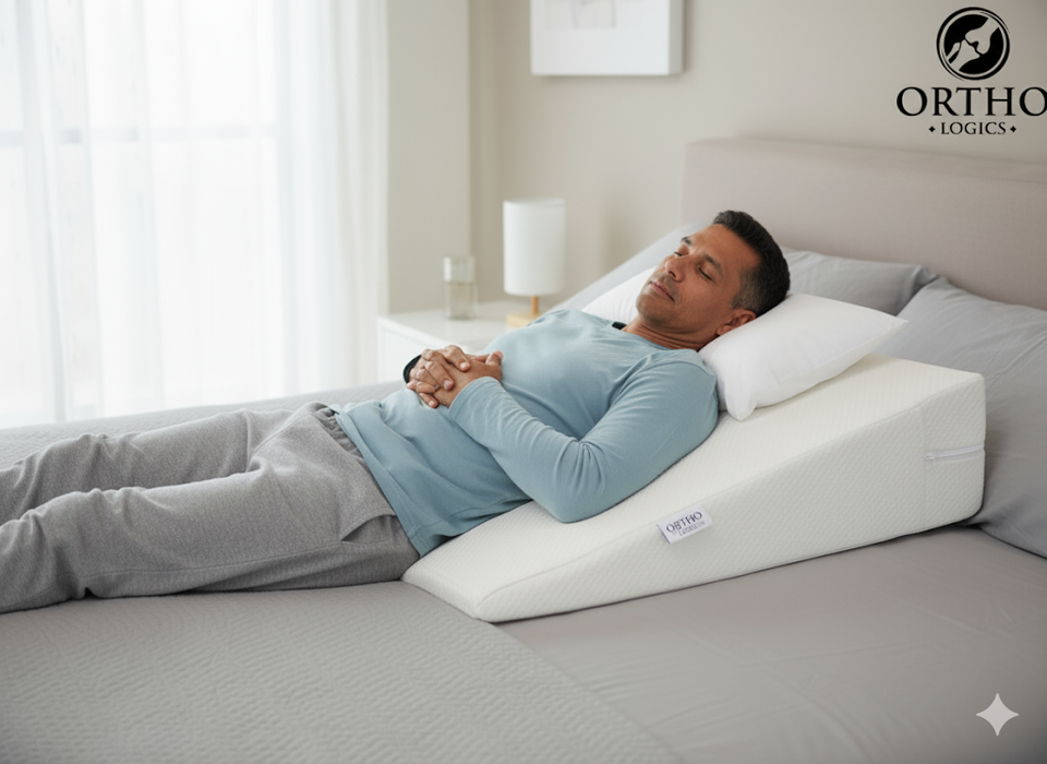 Orthologics LARGE Bed Wedge Raised Pillow Acid Reflux GERD Memory Foam ...