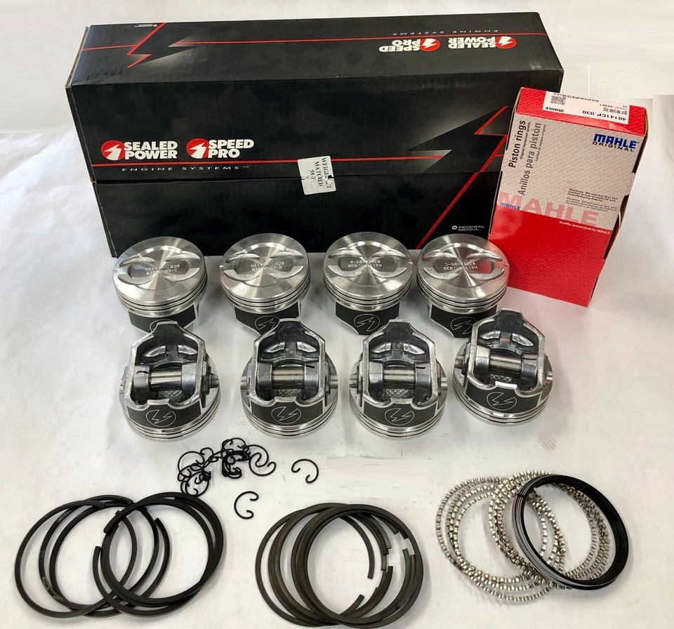SBC Chevy 400 V8 Hypereutectic Dish Top Piston Set & matching Rings ...