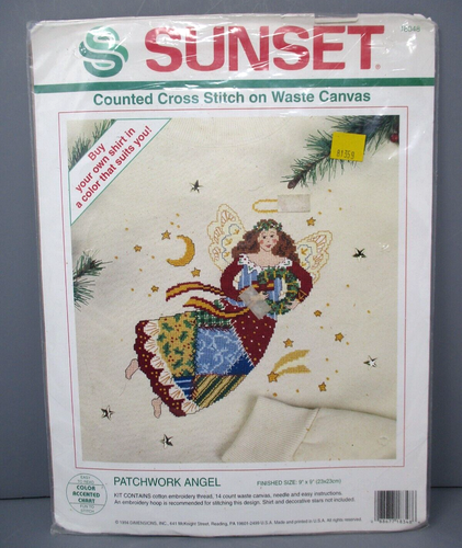 Sunset Patchwork Angel Counted Cross Stitch Kit Vintage 1994 Dimensions 88677183486 | eBay