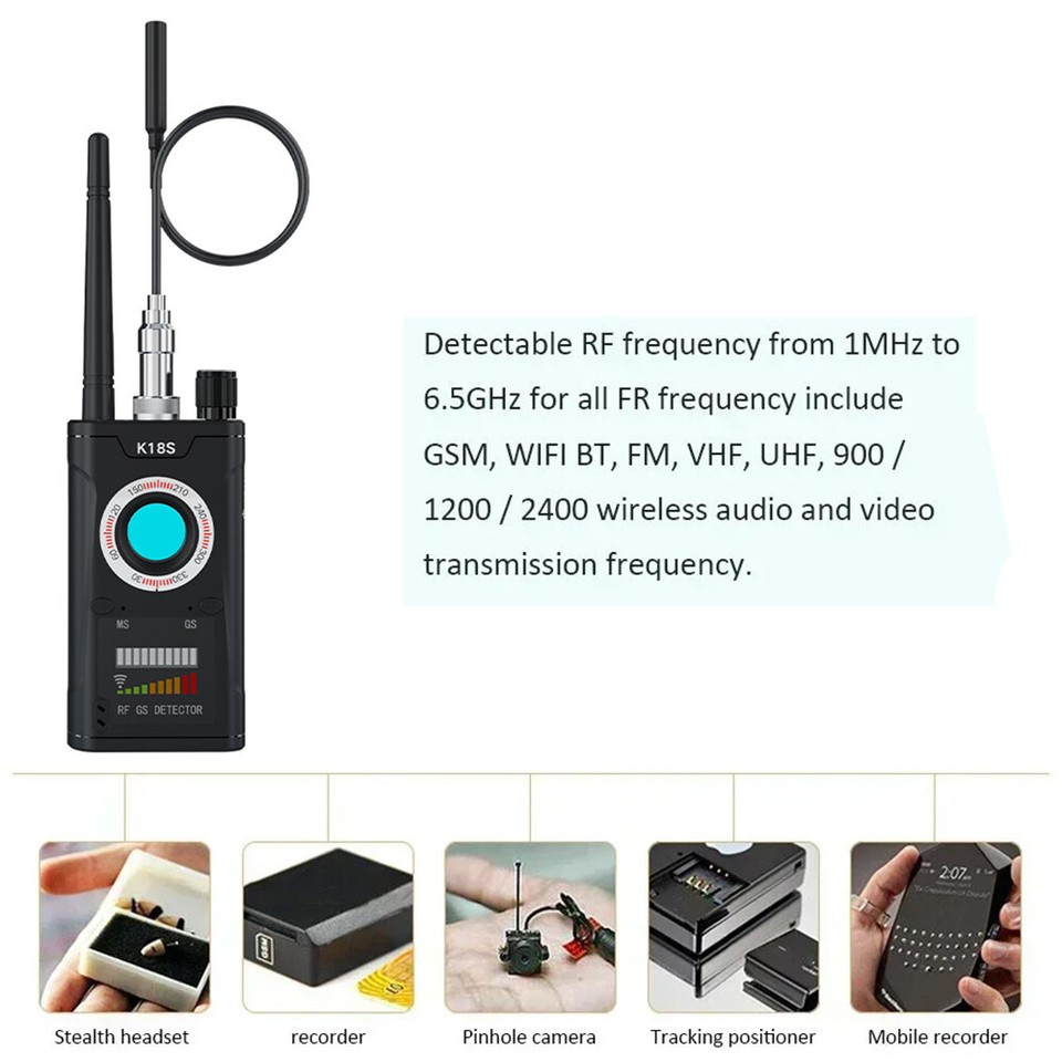 K18 RF detector Anti-spy Detector Hidden Camera GSM Audio Bug GPS ...