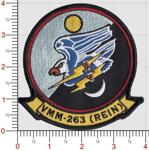 4" USMC MARINE CORPS VMM-263 THUNDER CHICKEN REIN MILITARY EMBROIDERED ...