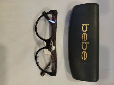 BEBE NOTICE ME BB5100 210 Brown Snake Womens Cat Eye Eyeglasses + Case ...