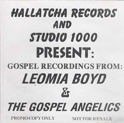 Gospel Recordings from Leomia Boyd and The Gospel Angelics ~ CD ...