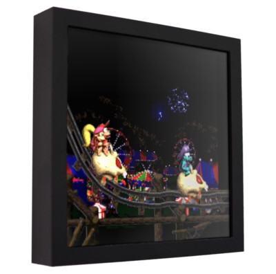 Donkey Kong Country 2 (Rickety Race) - 3D Shadow Box Frame (9" x 9 ...