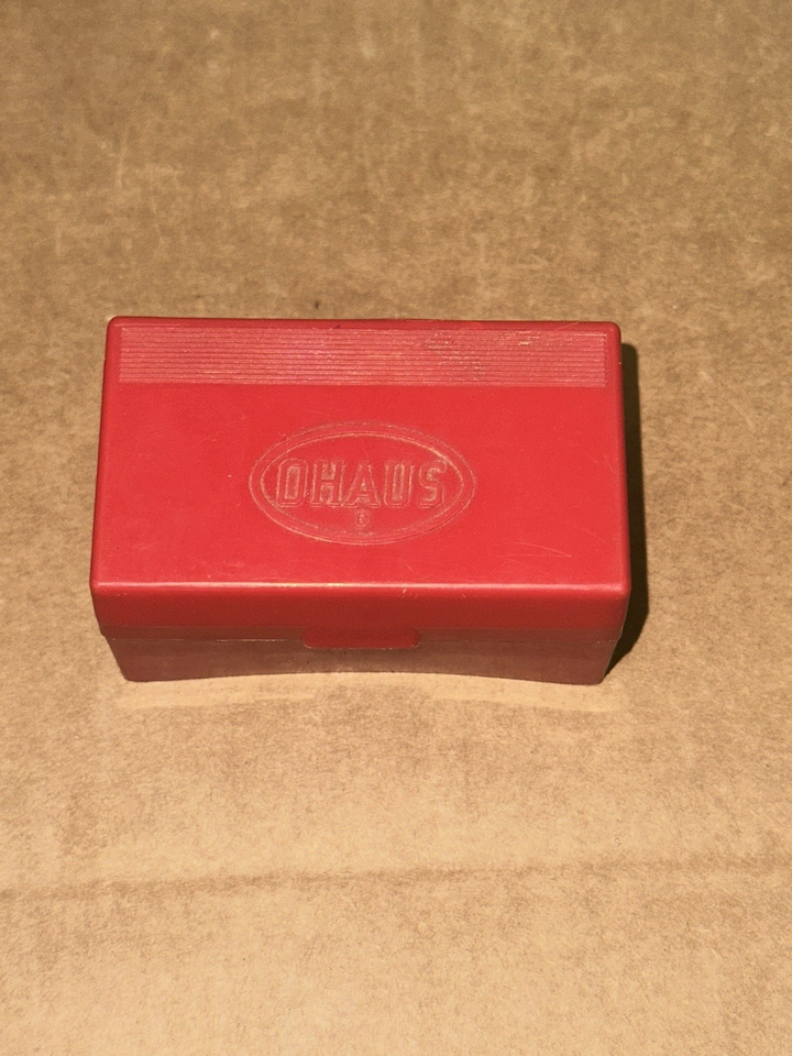 Brass Metric Scale Weights Set Ohaus Plastic Red Case 5 Pieces Science ...