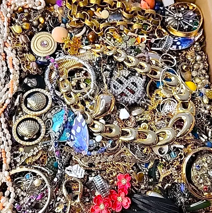3 Lb Pounds Unsorted Huge Lot Jewelry Vintage New Junk & Wear Resell ...