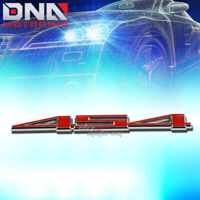 FOR 454 LS6 C3 7.4 STICK ON 3D CHROME RED AUTO BODY METAL EMBLEM TRIM ...