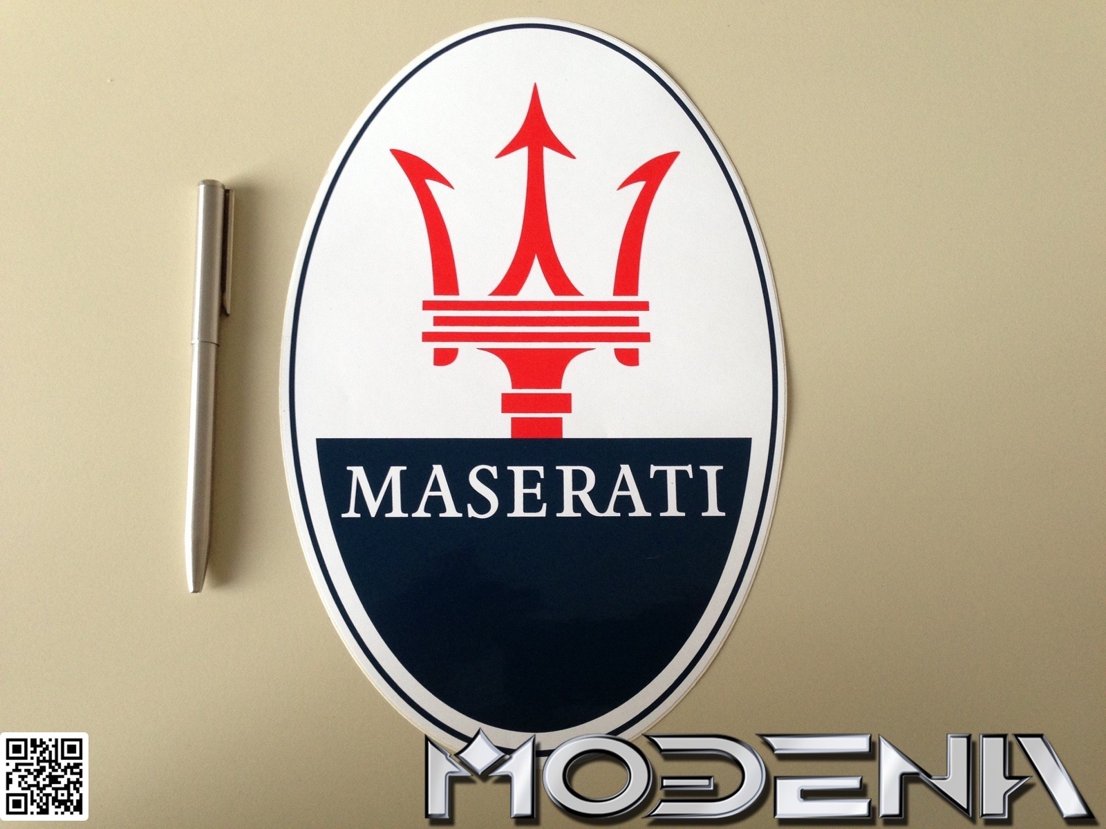 Emblem Maserati Tridente Aufkleber Wappen Logo Sticker Badge Decal oval ...