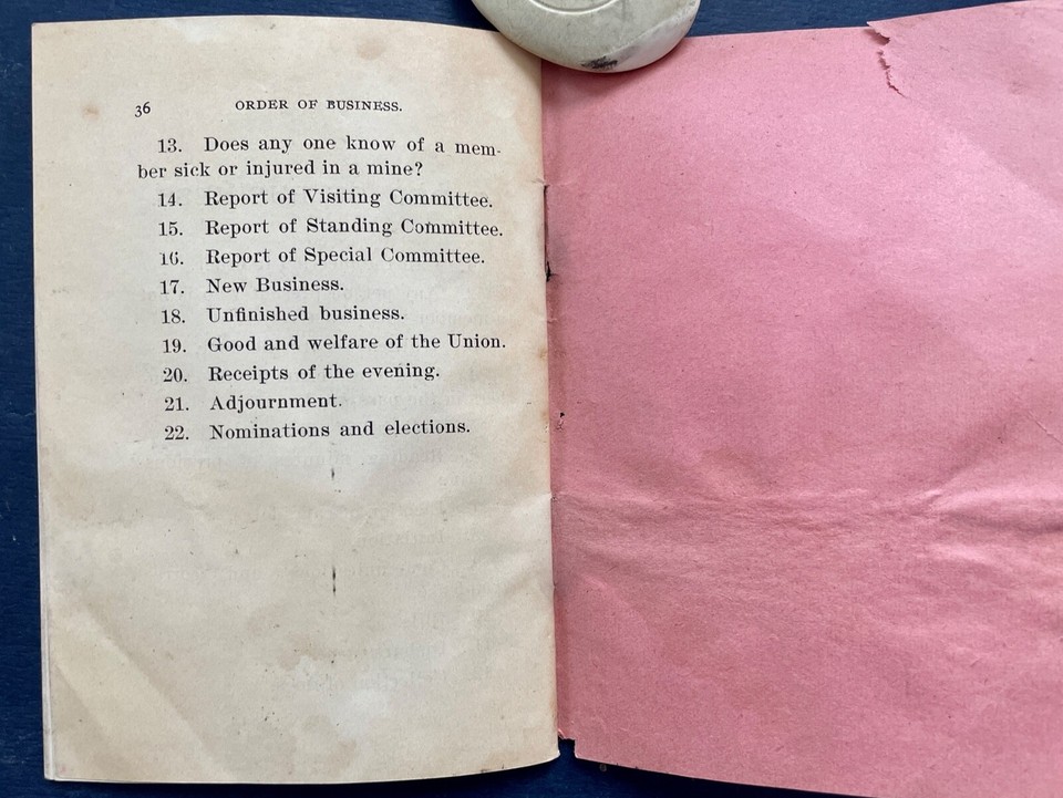 Booklet WARD COLORADO Miners' Union #42 1896 Constitution &By-Laws | eBay