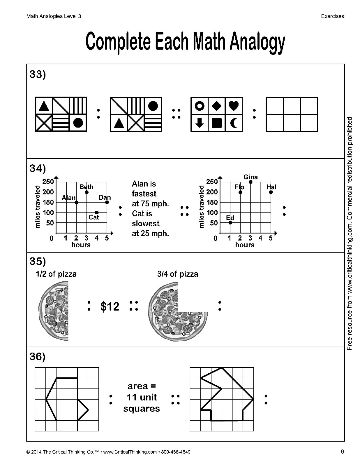 Math Analogies Level 3 - Analogical & Mathematical Reasoning Puzzles ...