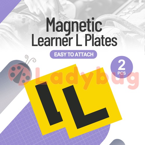 2x Magnetic Yellow Learner L Plates L Plate FOR QLD VIC WA Queensland ...