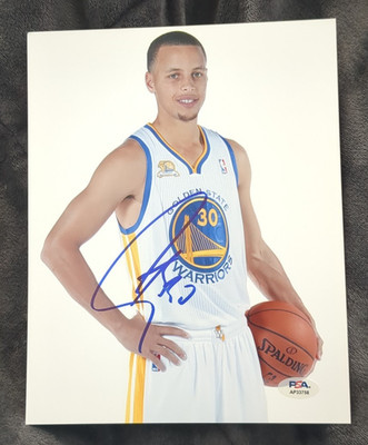 Stephen Curry Signed 8x10 Photo Golden State Warriors Rookie Year PSA ...