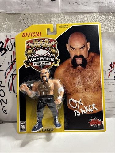 KWK Ox Baker Kayfabe Heroes Retro Yellow Card WWF Hasbro Wrestling ...