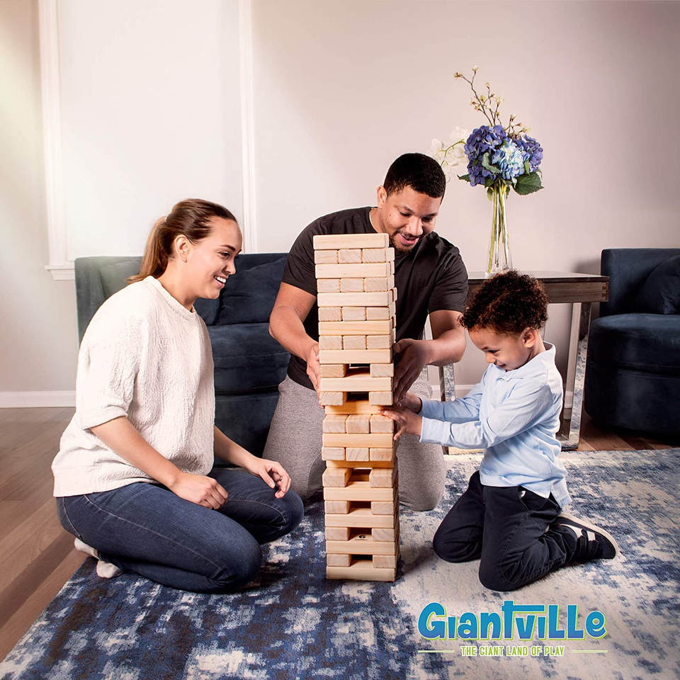 Giant Tumbling Timber Toy - Premium Pine Wood Life-Size Blocks Tower ...