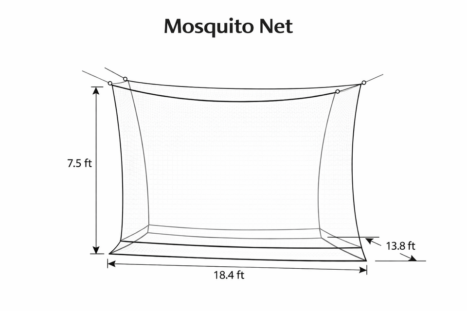 Olive Green XL 18ft Mosquito Fly Net for Camping, Outdoor Bug ...