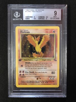 1st Edition Pokémon Fossil Moltres #12 Holo BGS 9 Mint | eBay