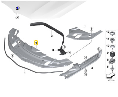 NEU BMW 6-SERIE G32 GT-ABDECKUNG MOTORRAUM-MITTE 51767438428 18-18 ...