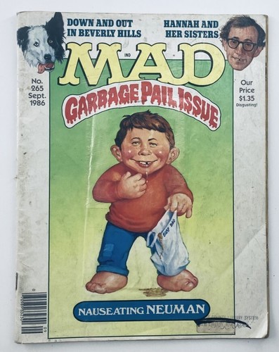 Mad Magazine September 1986 No. 265 Garbage Pail Issue 2.0 Good No ...