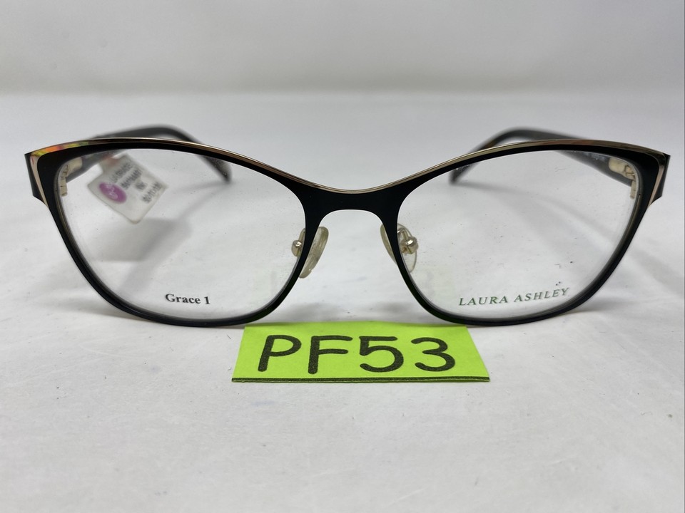 Laura Ashley Grace 1 INK 52-17-135 Black/Gold Full Rim Eyeglasses Frame ...