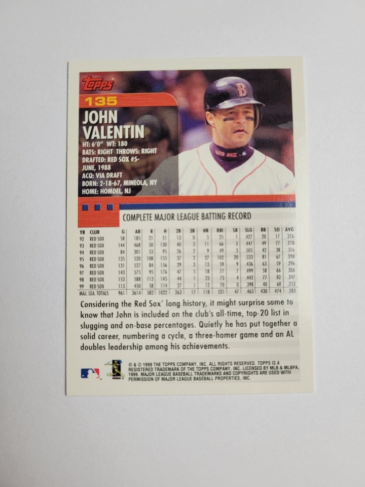 2000 Topps Baseball #135 John Valentin | eBay
