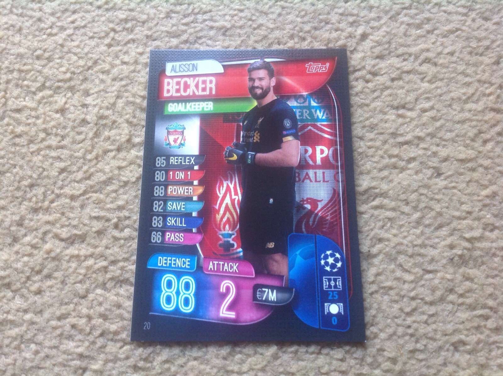 Match Attax 2019/20 Alisson Becker base card Mint New & Rare FREE P&P ...