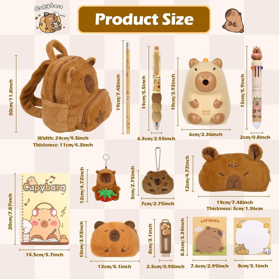 Cute Capybara Backpack Party Favors with Doll Capybara Animals and ...