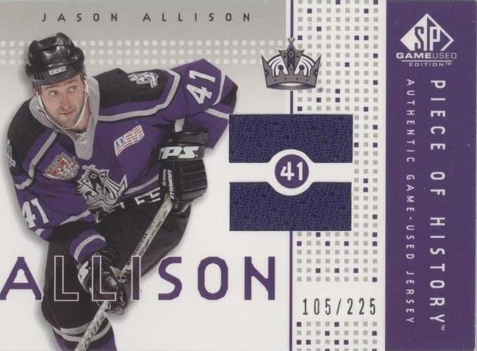 2002-03 SP Game Used - Piece of History Jason Allison #PH-AL /225 (MEM ...